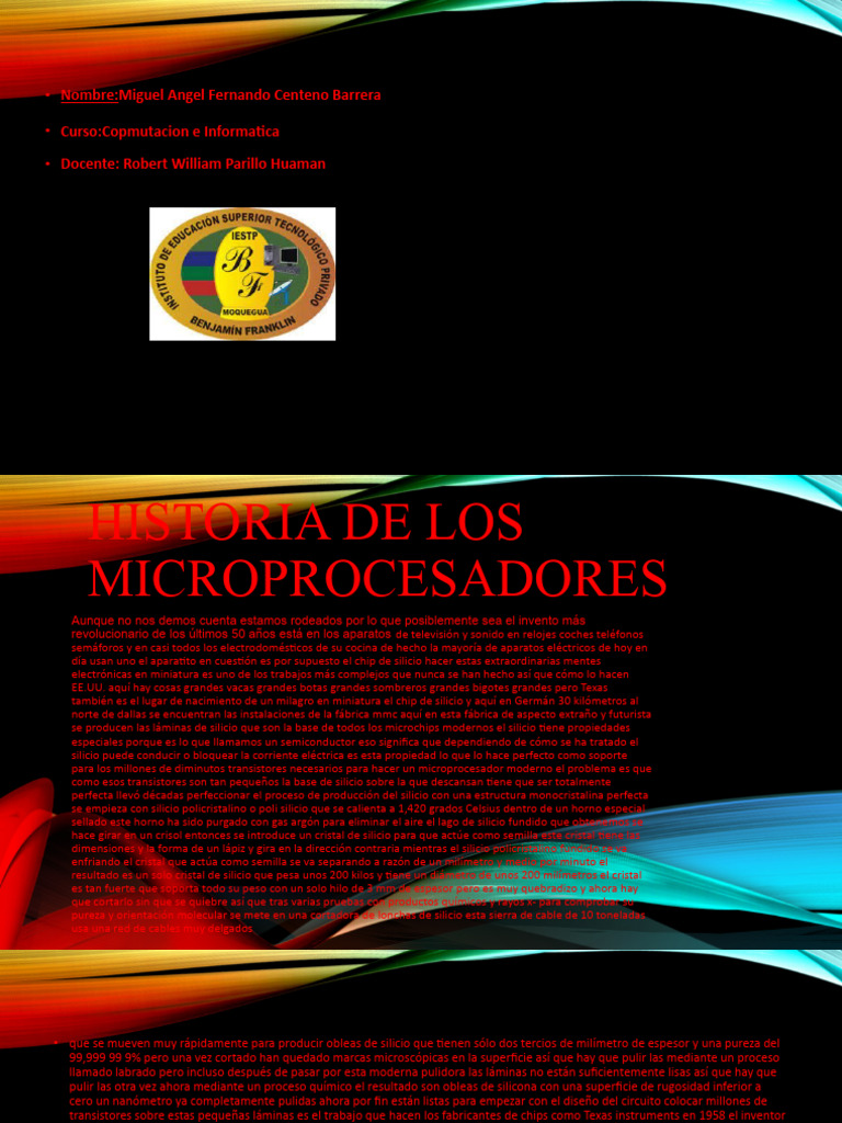 Historia de Los Microprocesadores | PDF | Circuito integrado | Silicio