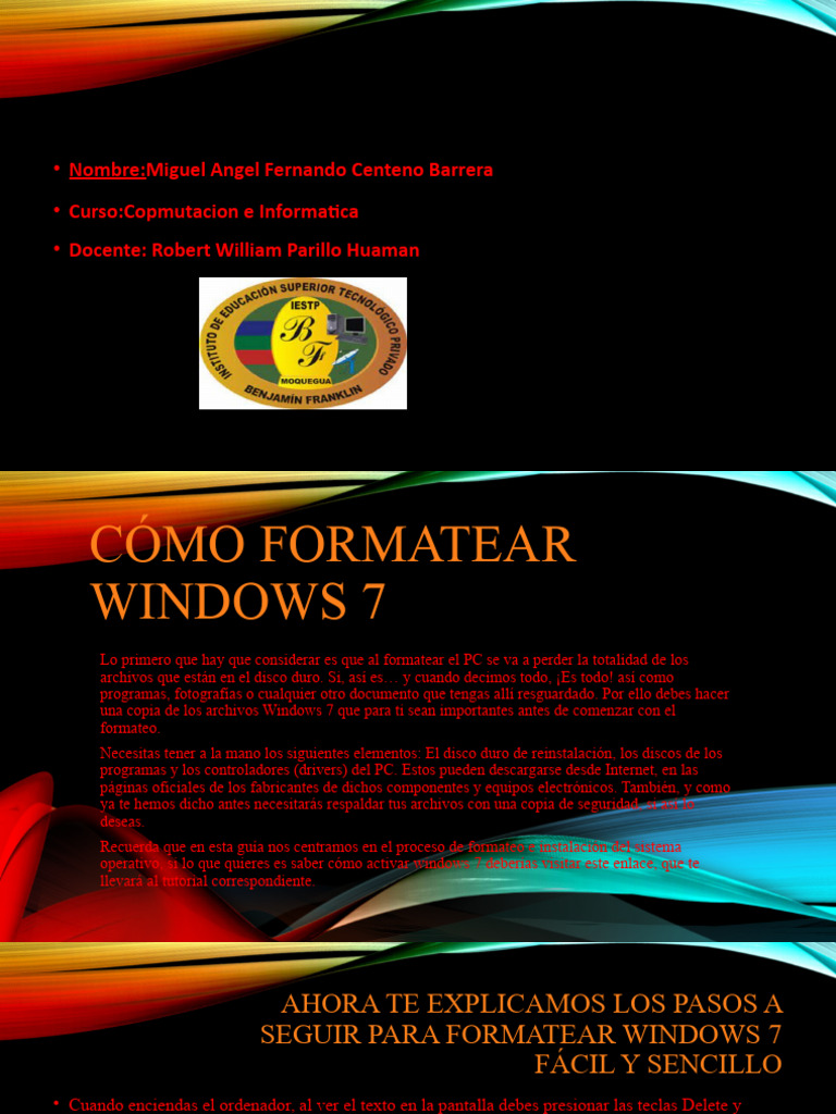 FORMATEO DE WINDOWS 7,8 y 10 | PDF | Arranque | Windows 10