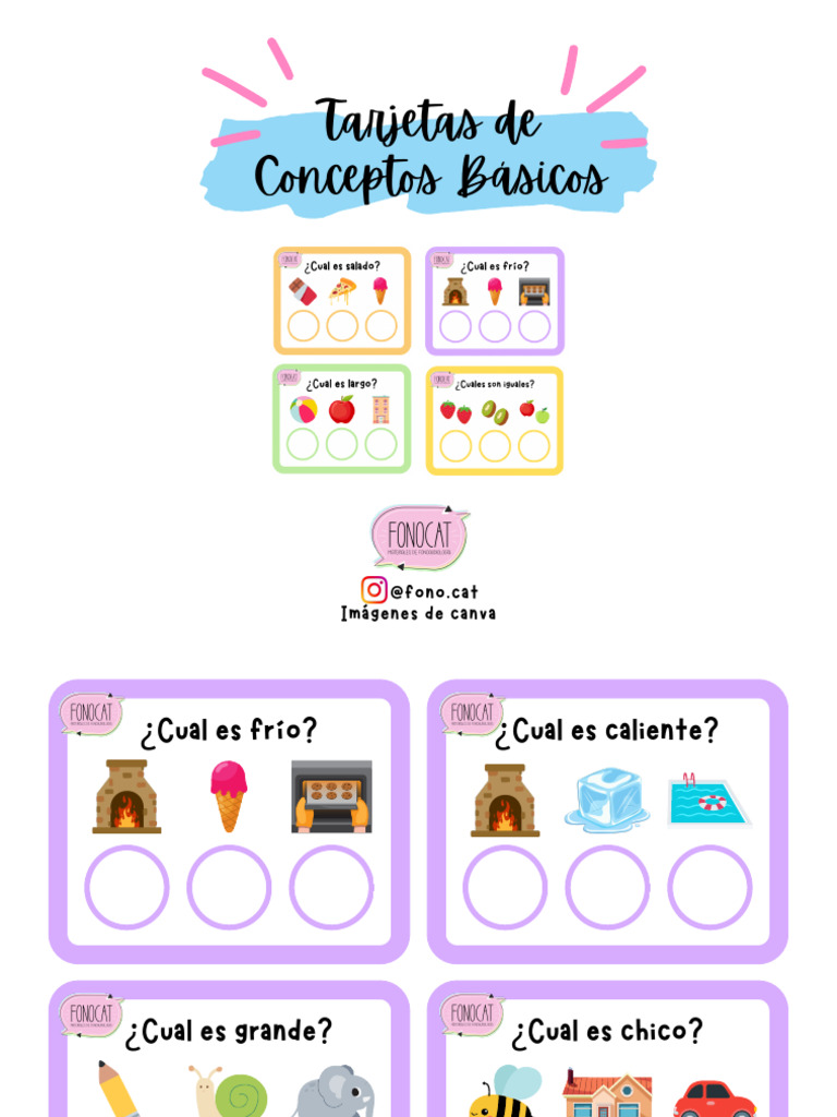 Tarjetas de Conceptos Básicos | PDF
