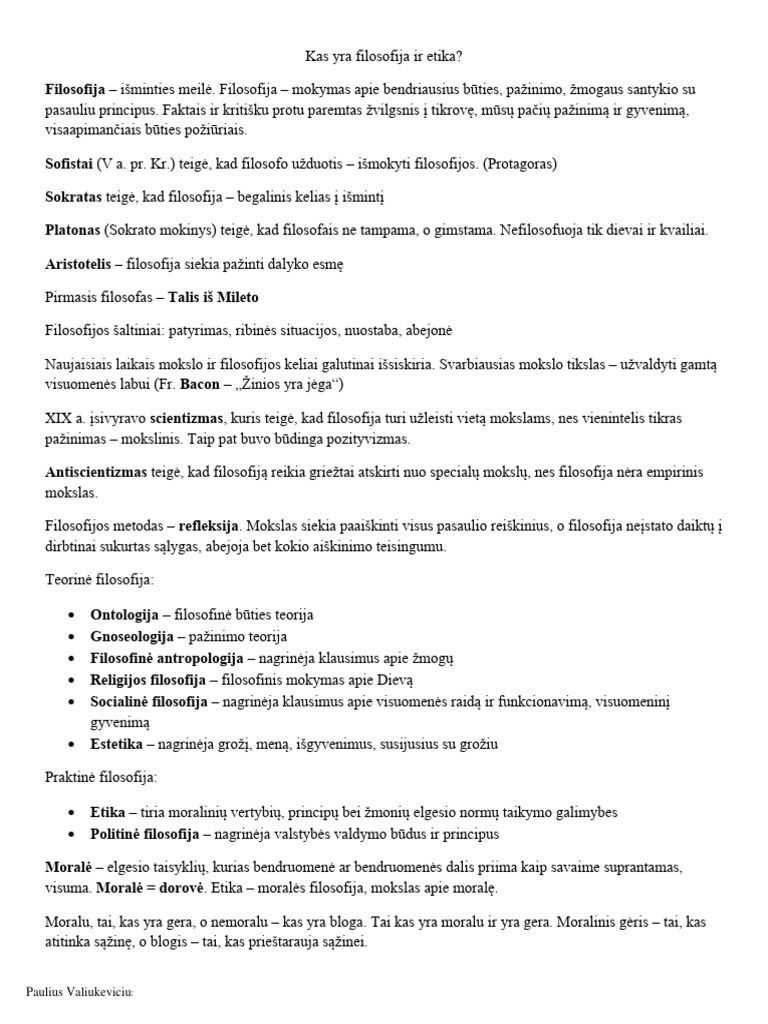 Kas Yra Filosofija Ir Etika | PDF