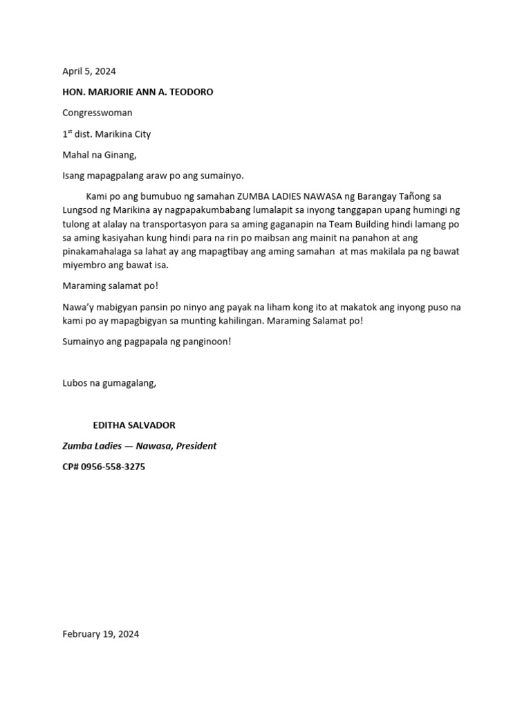 Team Building Letter | PDF