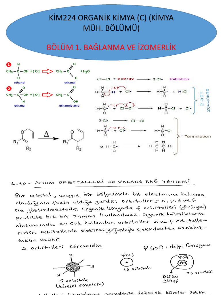 KÄ°M224 BÃ Lã M 1 Org - Kim.giriå Baä L Ve Izomerlik 2.Hft | PDF