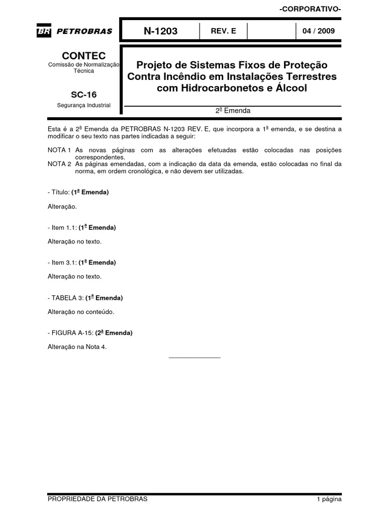 Emenda da Norma PETROBRAS N-1203 | PDF | Emenda Constitucional | Gás natural