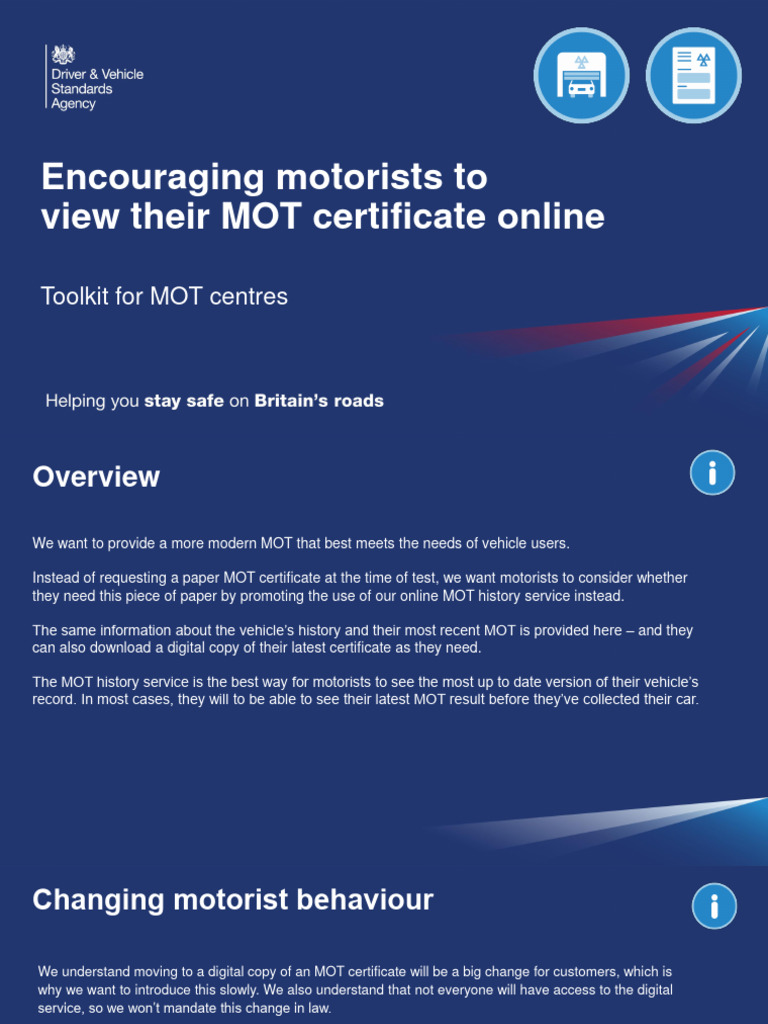 Promote Digital MOT Certificates Online | PDF | Online And Offline ...