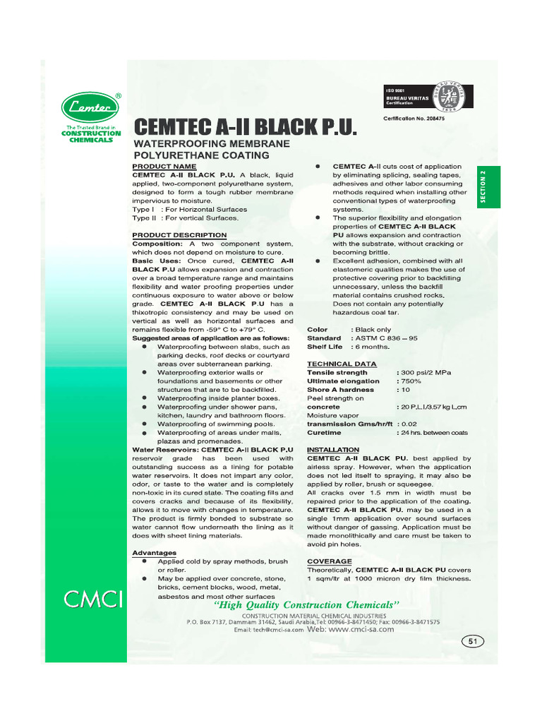 Cemtec AII PU | PDF