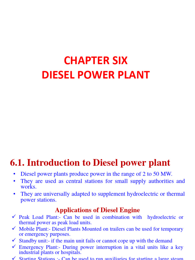 Chapter 6-Diesel Power Plant | PDF | Diesel Engine | Engines
