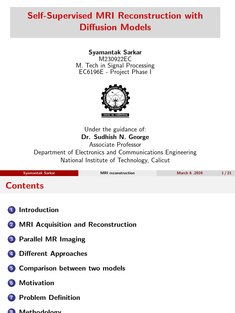MRI Reconstruction | PDF | Magnetic Resonance Imaging | Deep Learning