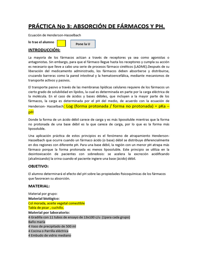 Practica 3 y 4 de Farmaco | PDF | Medicamentos con receta | Ácido clorhídrico