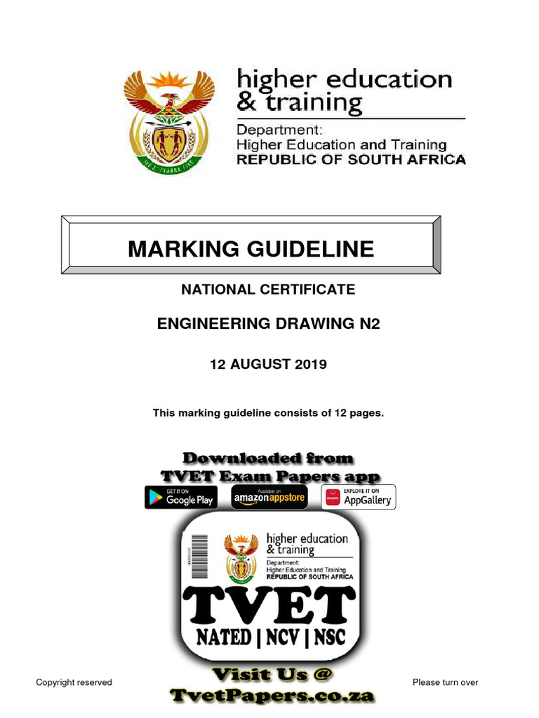 Dde8e t580 Engineering Drawing n2 MG Signed Off | PDF | Screw