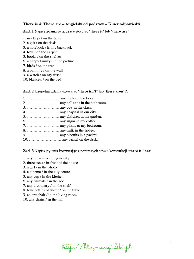 Ćwiczenia: There is/There are | PDF | Interior Design | Furniture