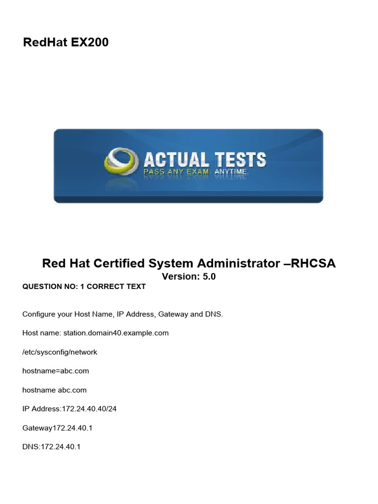 EX200 | Download Free PDF | Data Management | Computing