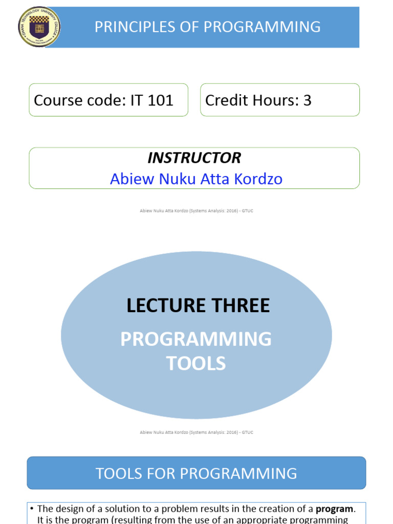 It 101 - Lecture 2 | PDF | Algorithms | Computer Program