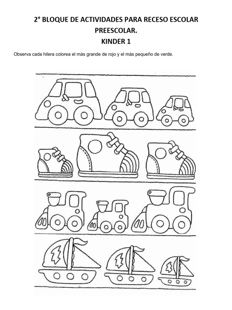 Actividades Escolares para Kinder y Preprimaria | PDF