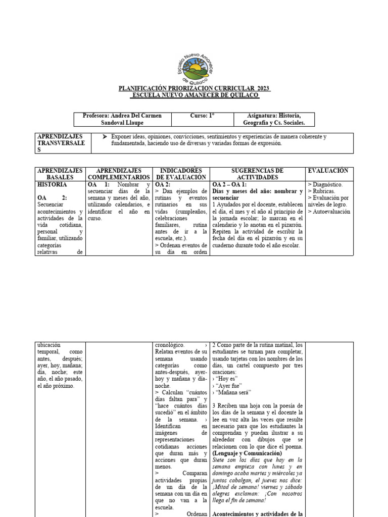 Historia 1° | PDF | Evaluación | Chile