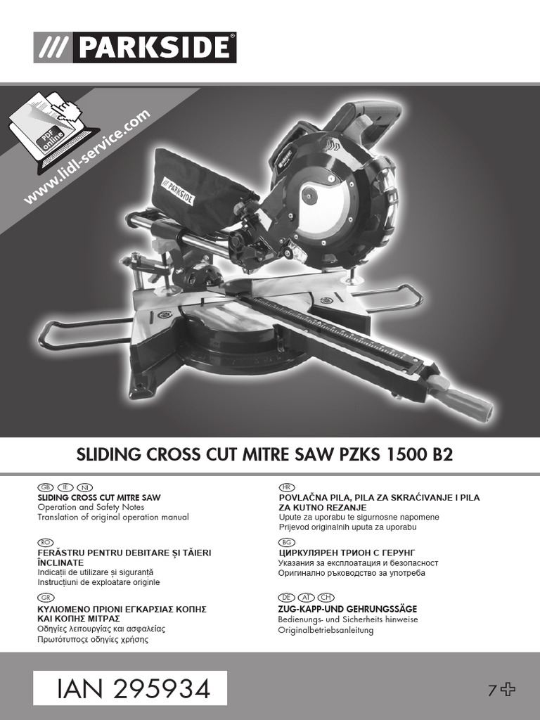 Φαλτσοπριονο Parkside Manual | PDF