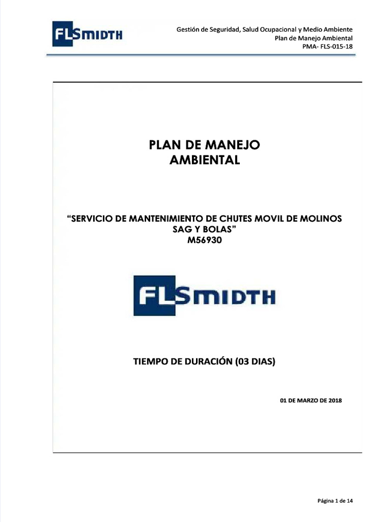 PDF Pma 015 18 Mantenimiento Chute Movil Molinos Sag y Bolas - Compress | PDF | Residuos ...