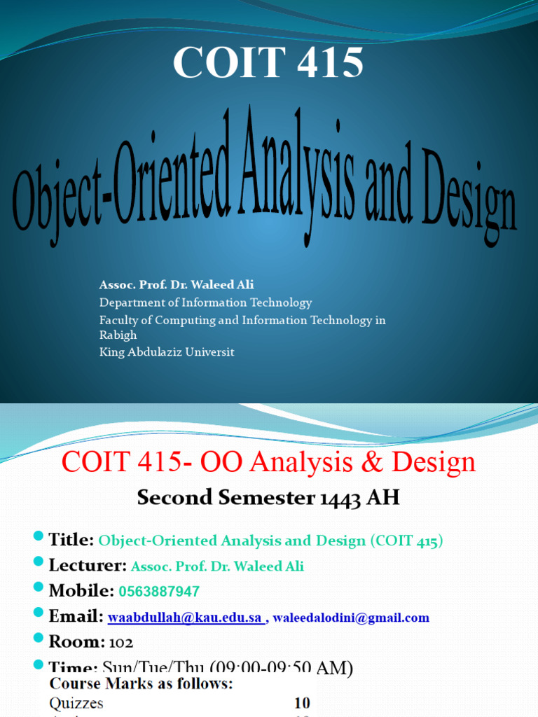Object-Oriented Analysis & Design Course | PDF | Object Oriented ...