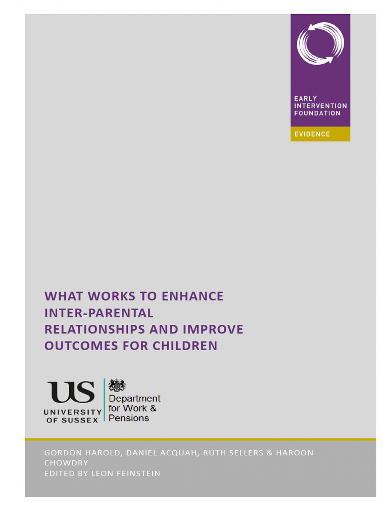 What Works To Enhance Interparental Relationships and Improve Outcomes ...