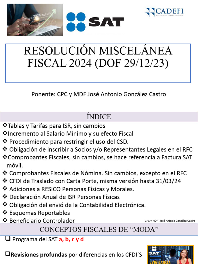 Resolucion Miscelanea Fiscal 2024 CADEFI | PDF | Impuesto sobre la ... Resolucion Miscelanea Fiscal 2024 CADEFI | PDF | Impuesto sobre la ...