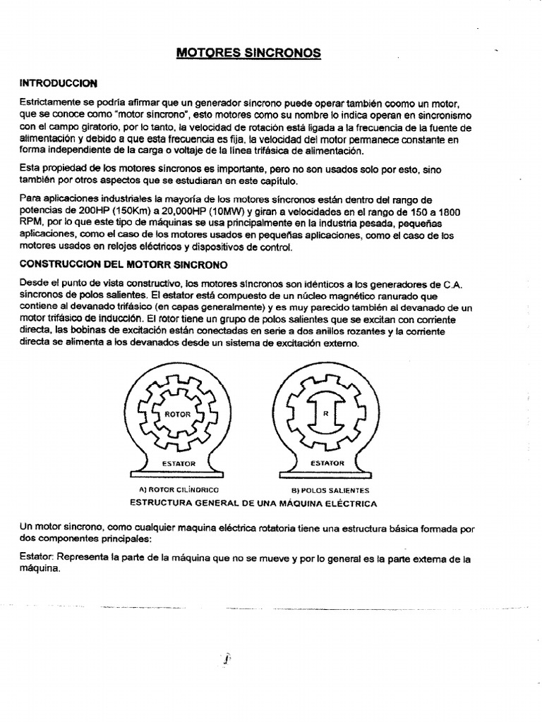 Motores Sincronos | PDF