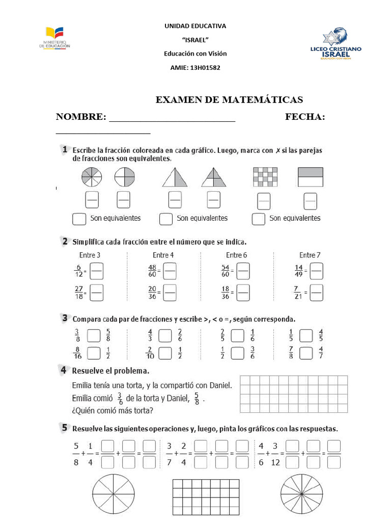 Examen de Matemáticas 3er Tri | PDF
