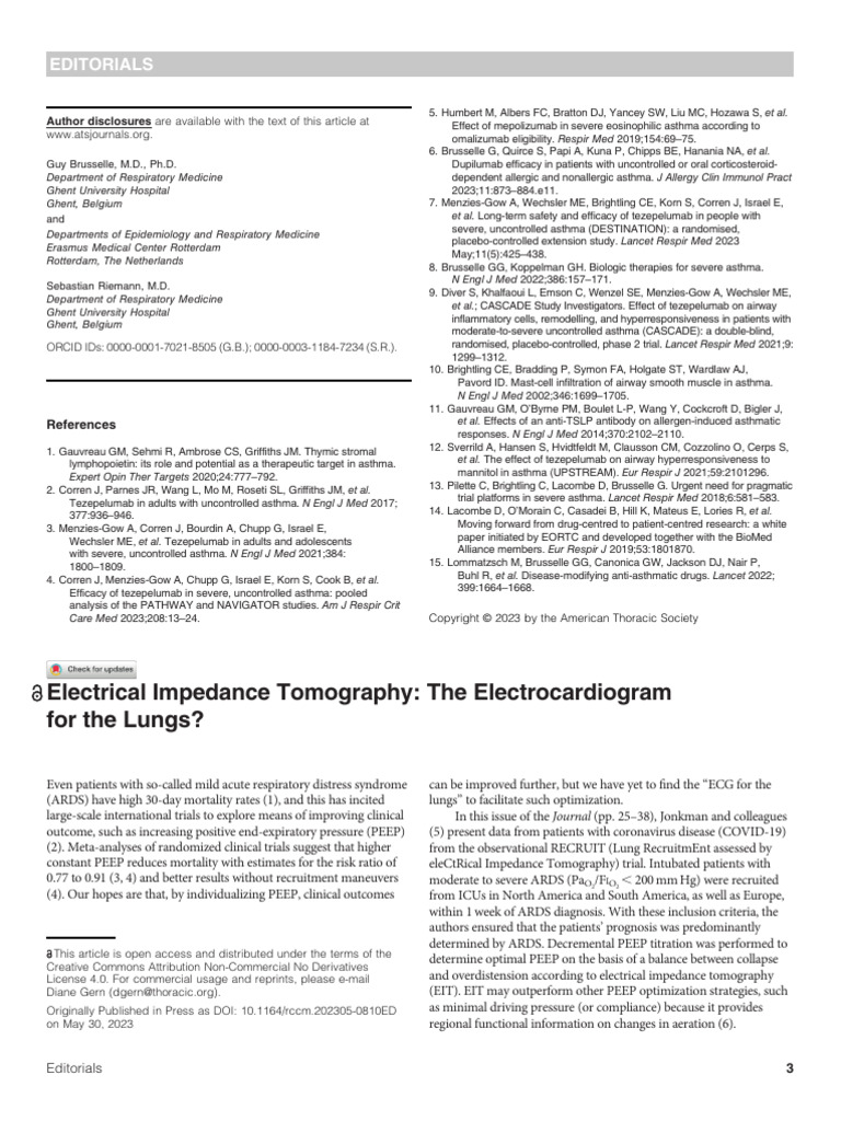 Electrical Impedance Tomography: The Electrocardiogram for the Lungs ...