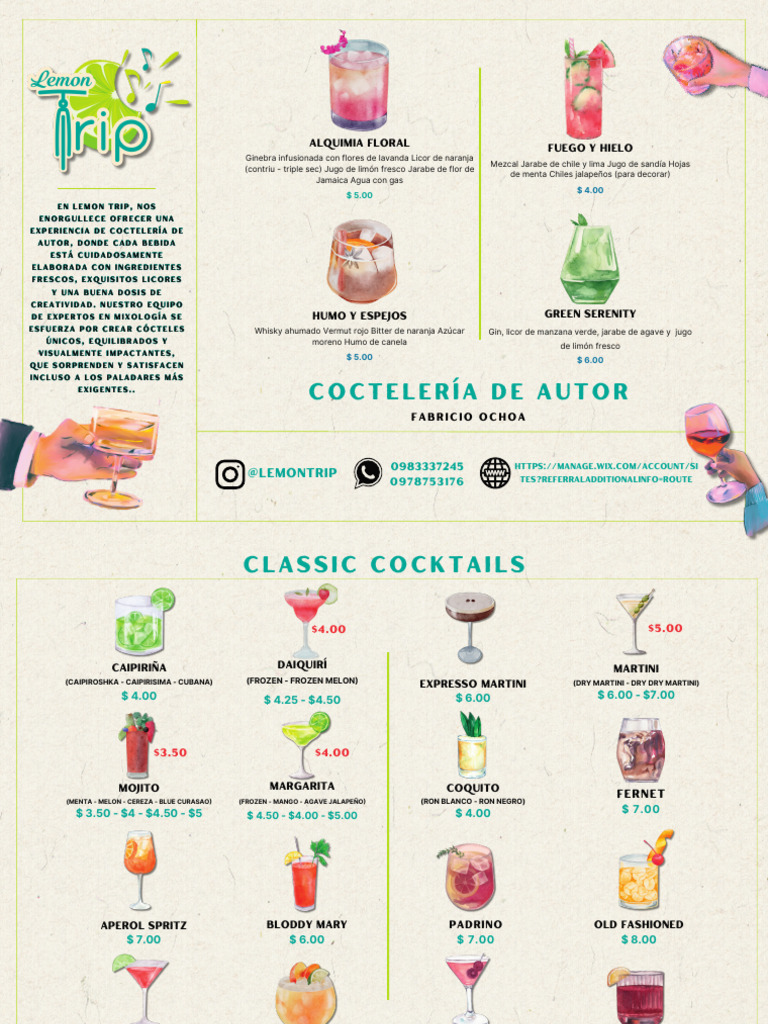 Black and Red Rustic Illustrated Special Occasion Cocktail Menu | PDF ...