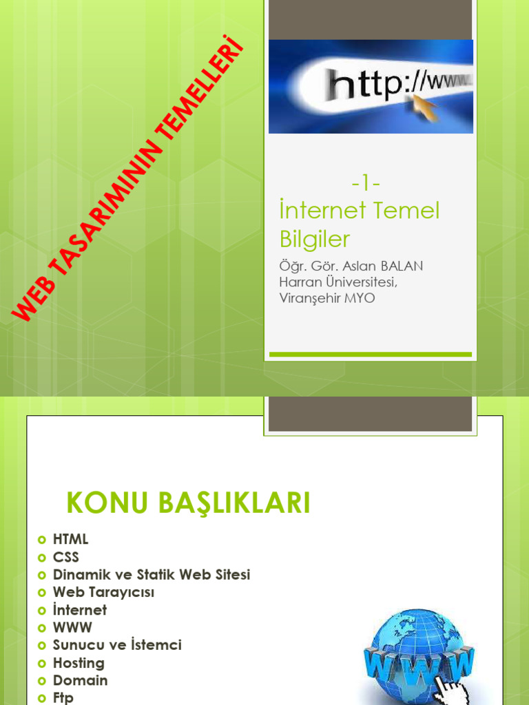 1 - HTML Temel Kavramlara Giriş | PDF