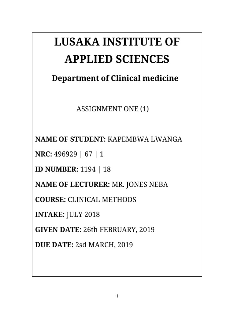 CLINICAL METHODS (HX Taking, Assgn..) | PDF