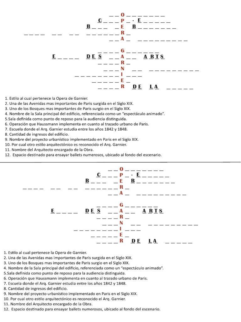Crucigrama TP Final Frances | PDF