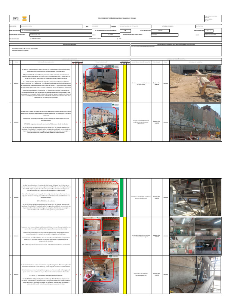 40 CDS-SST-PR-05-FM-02 Registro Inspección SST Ver.02 05-03-24 | PDF | Andamio | Ingeniería