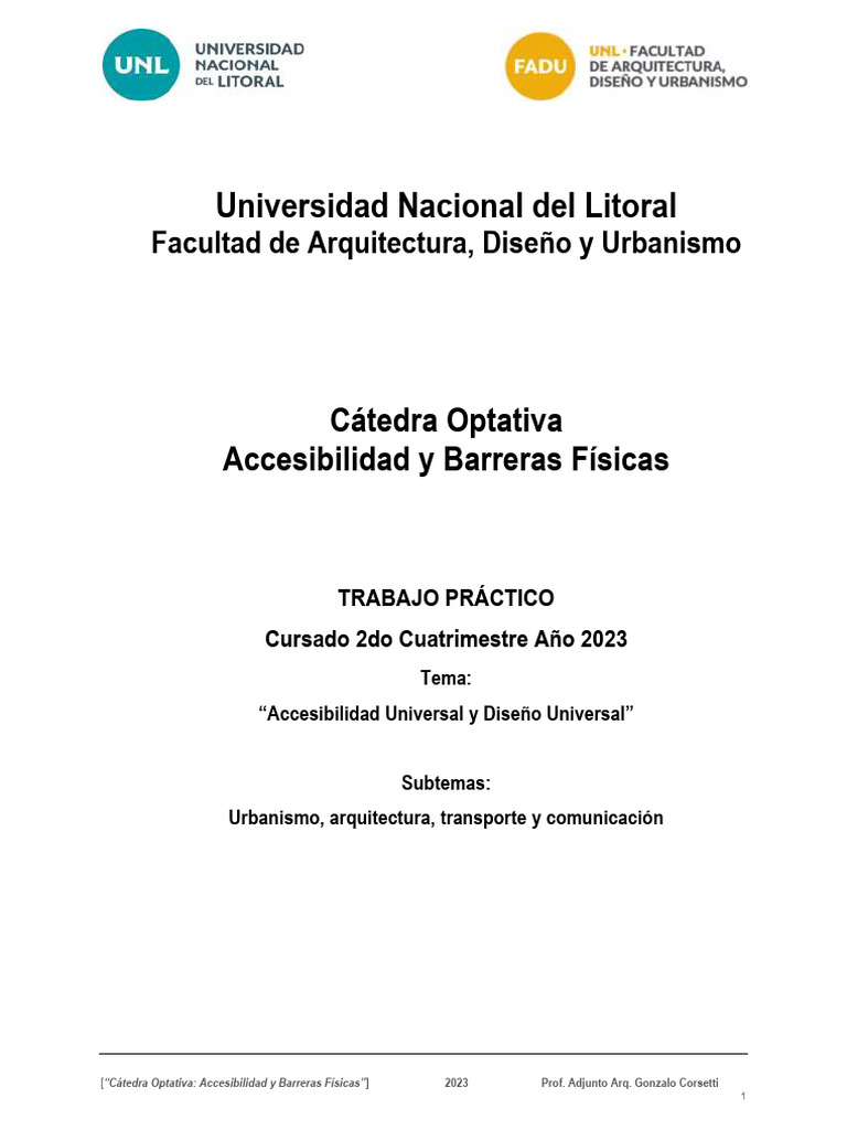 Guia TP Accesibilidad Universal 2C 2023 | PDF | Accesibilidad | Diseño