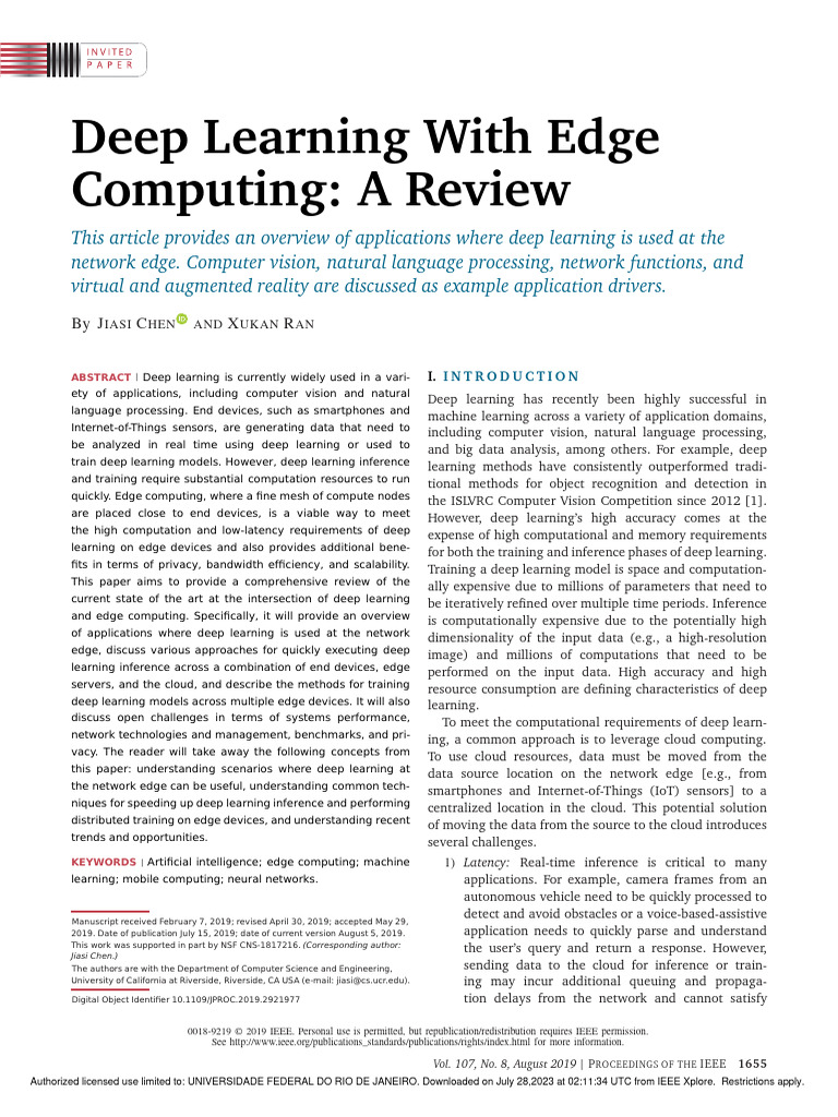 Deep - Learning - With - Edge - Computing - A - Review 2023 | PDF ...
