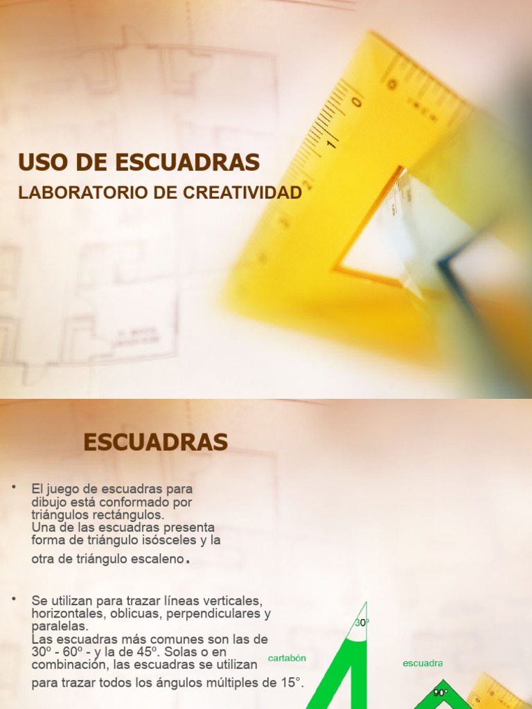 Uso de Escuadras | PDF | Perpendicular | Triángulo