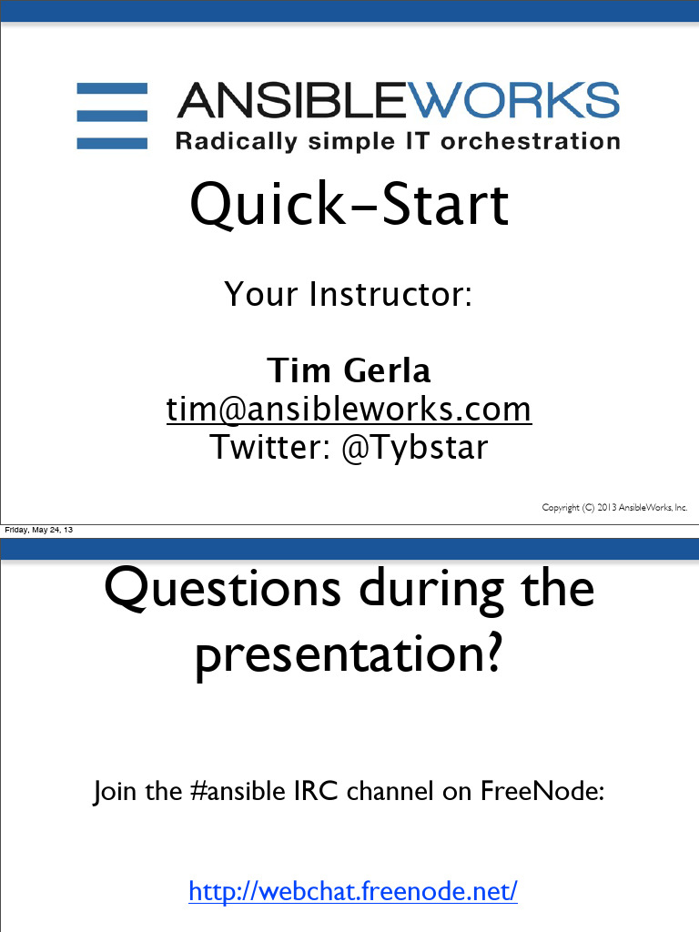Ansible Works Quick Start | PDF | Web Server | Internet & Web