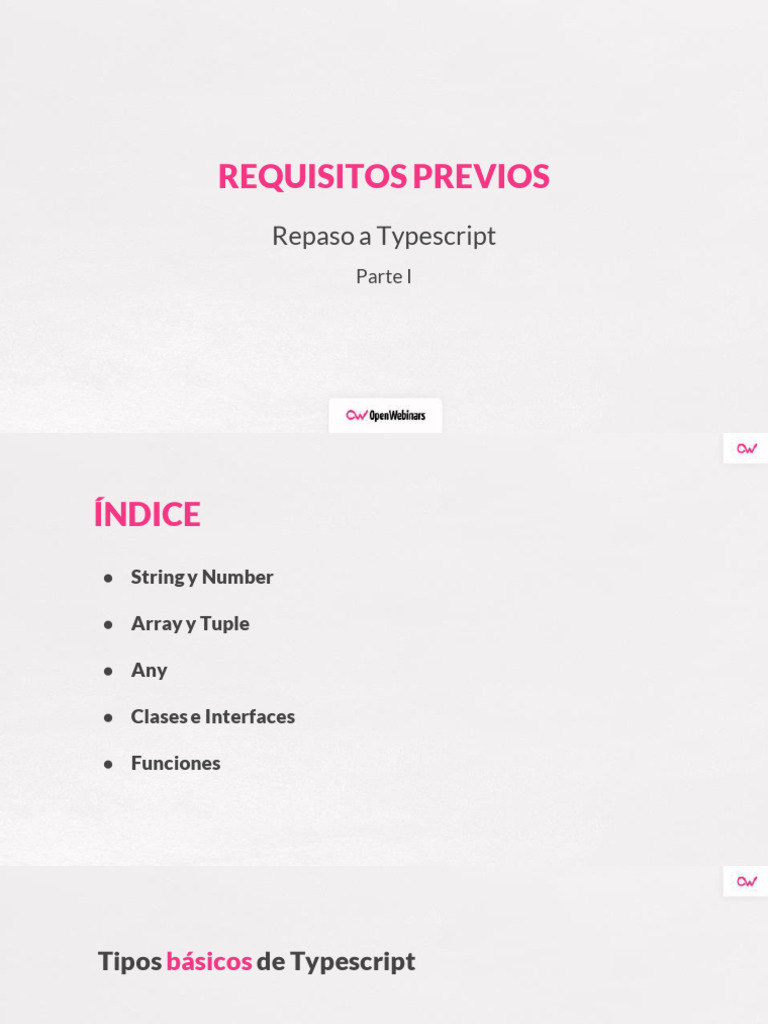 1.4 Requisitos Previos Repaso A Typescript Parte I | PDF