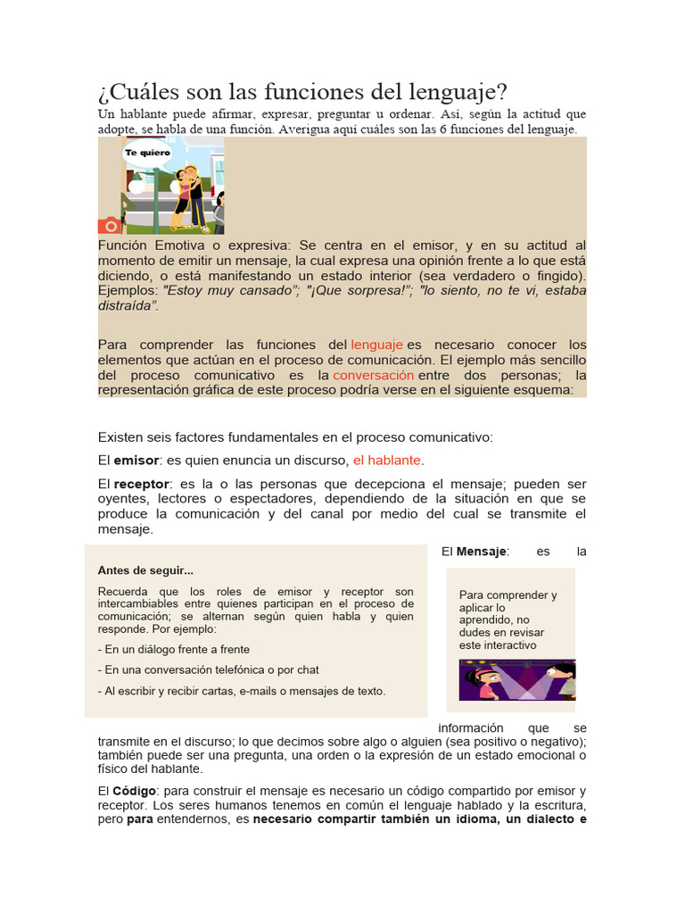Cuáles Son Las Funciones Del Lenguaje | PDF | Comunicación ...