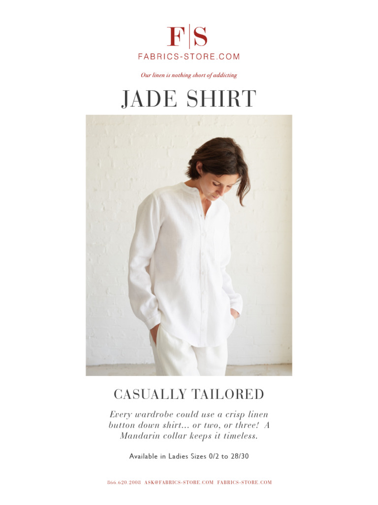 Fabrics-store-Jade Relaxed Linen Shirt Pattern-1 | PDF | Seam (Sewing ...
