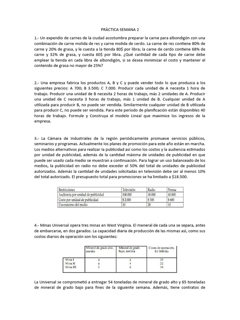 Pr%C3%A0ctica+Semana+2 | PDF | Carne | Petróleo