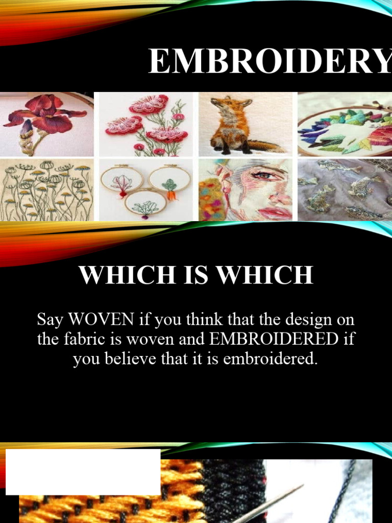 Embroidery | PDF | Embroidery | Weaving