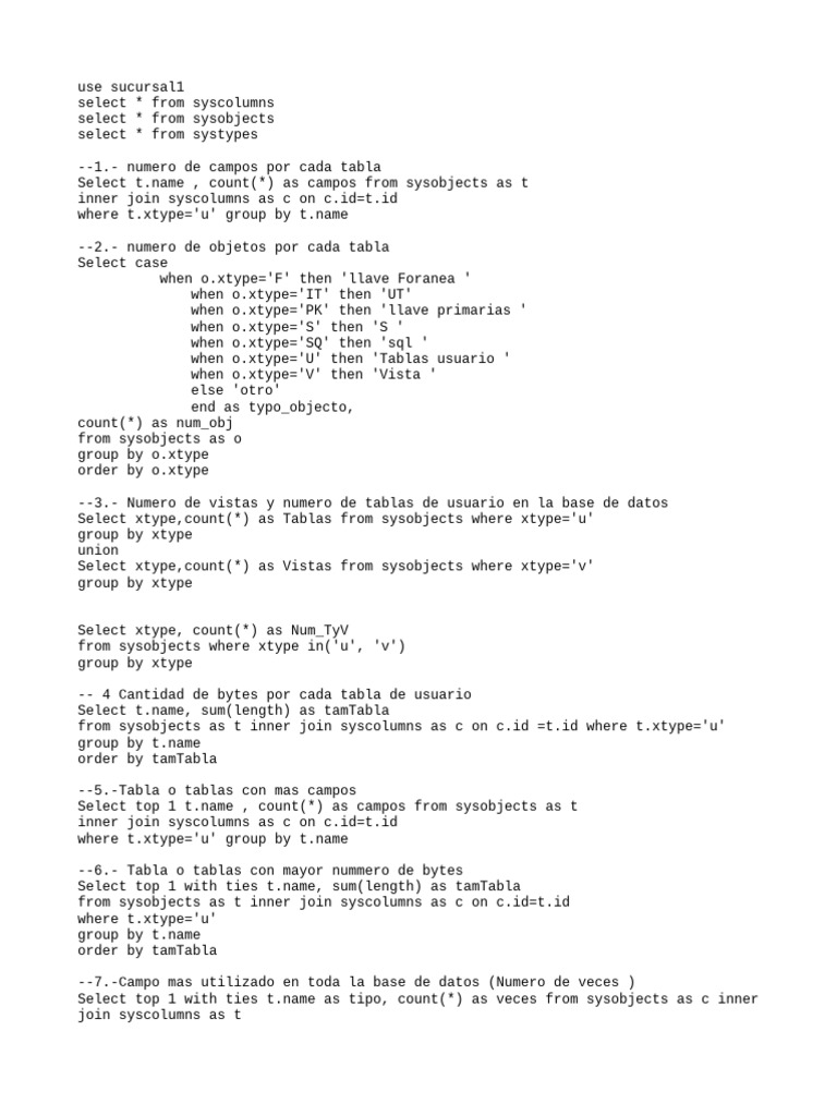sql ejercicios | PDF