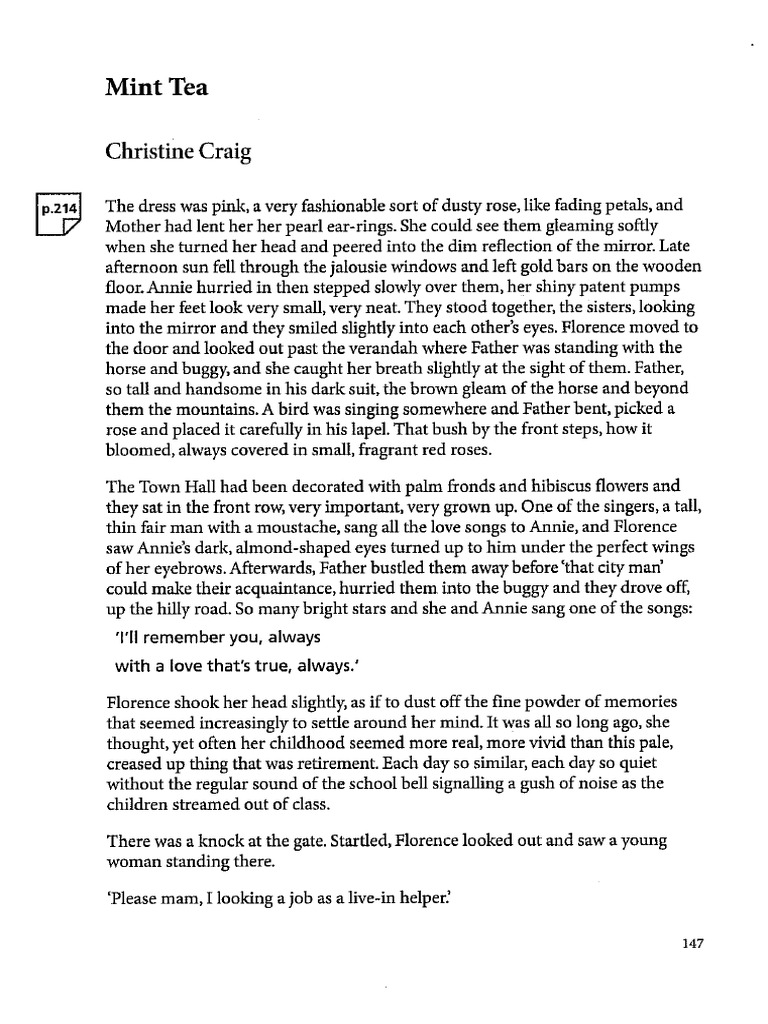 Mint Tea Short Story | PDF