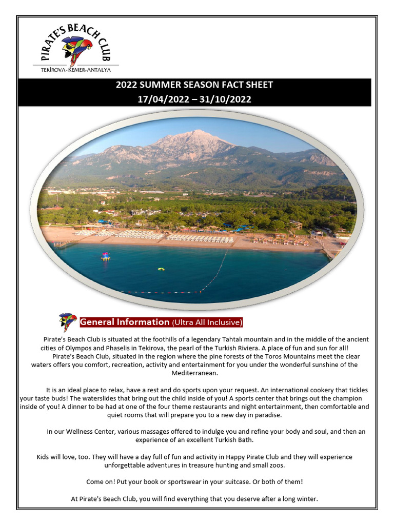 FACTSHEET+SUMMER+2022+-+ENG | PDF | Restaurants