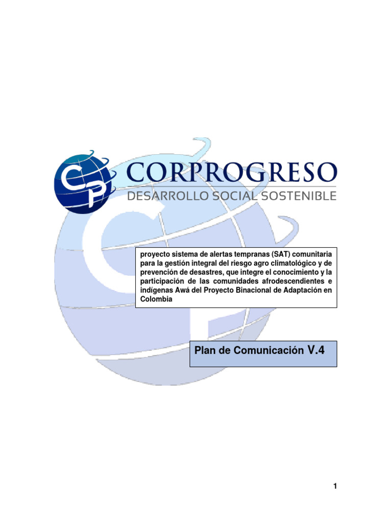 Plan de Comunicaciones Version 4 | PDF | Internet | Telefonía móvil