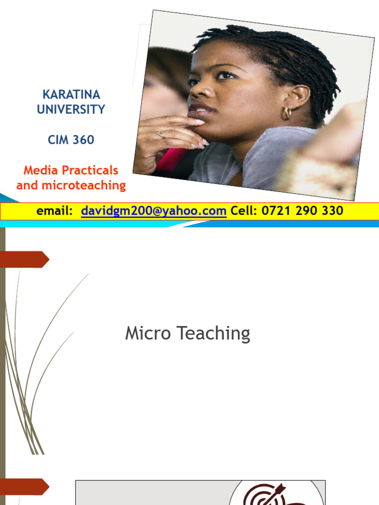 Cim 360 Lecture 6 Micro Teaching 1 2024 | PDF | Learning | Teachers