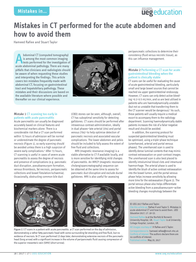 Mistakes in CT Scan and How To Avoid Them | PDF | Crohn's Disease | Ct Scan