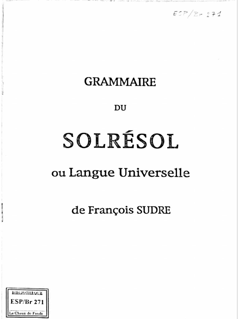Grammaire Du Solresol | PDF