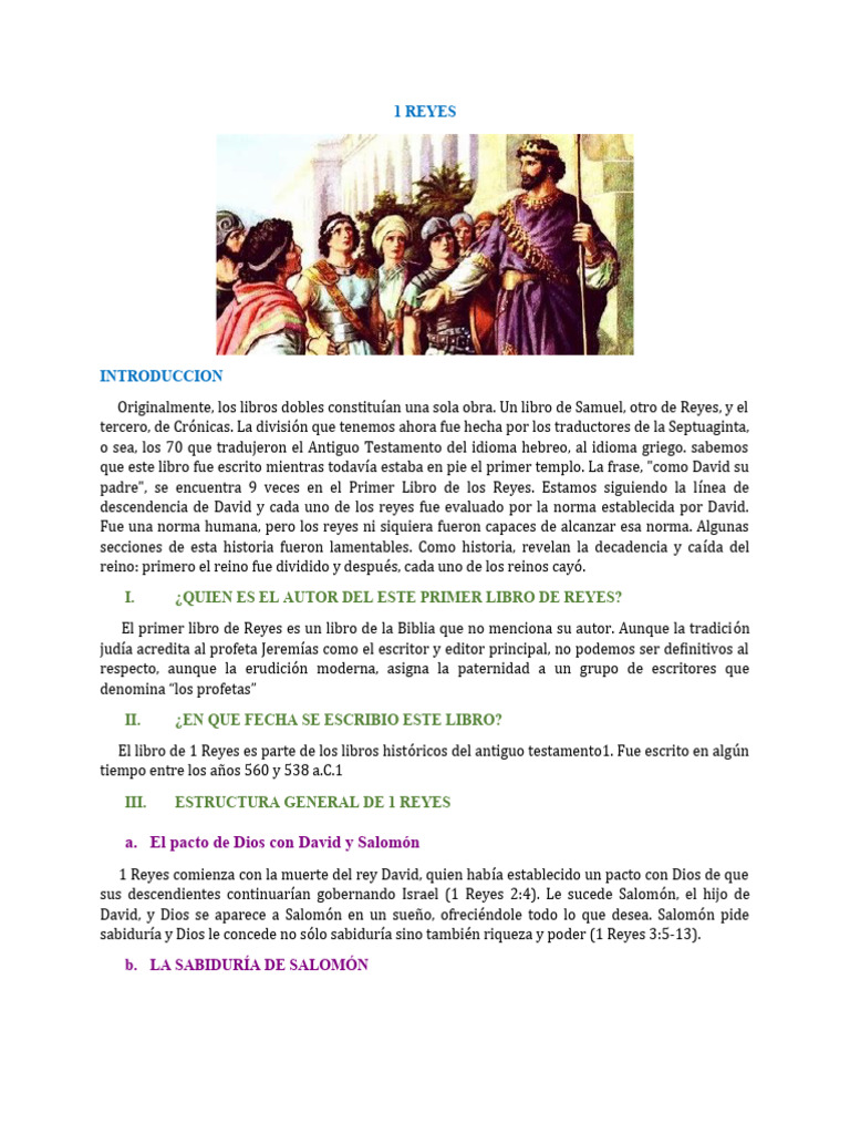 1 Reyes | PDF | Libros de reyes | David
