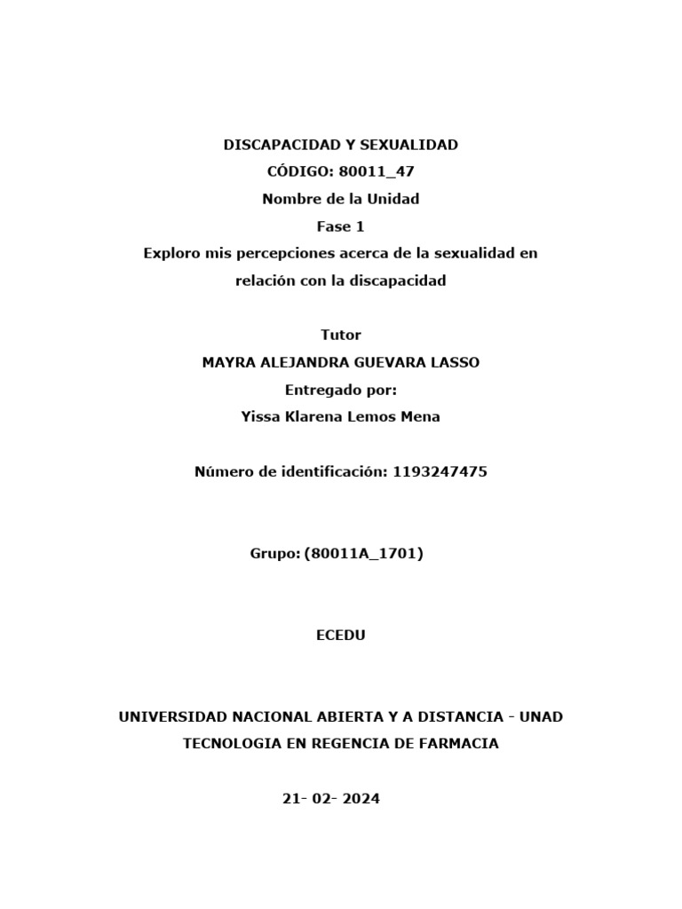 Sexualidad y discapacidad: Reflexiones clave | PDF | Invalidez | La sexualidad humana