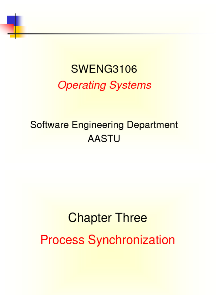 Chapter 3 Process Synchronization Copy Pdf Process Computing Computing